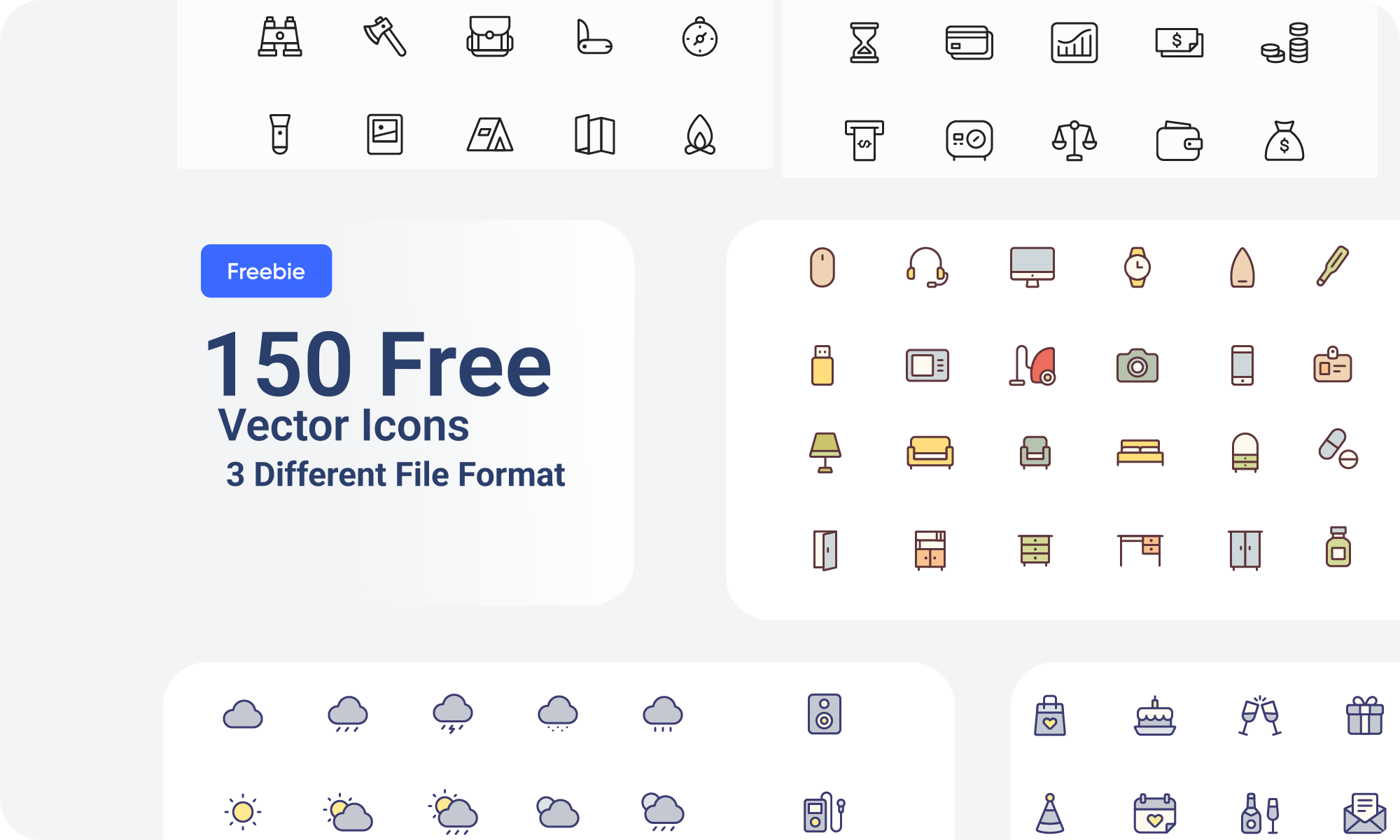 150 Free Vector Icons – Graphic For Free