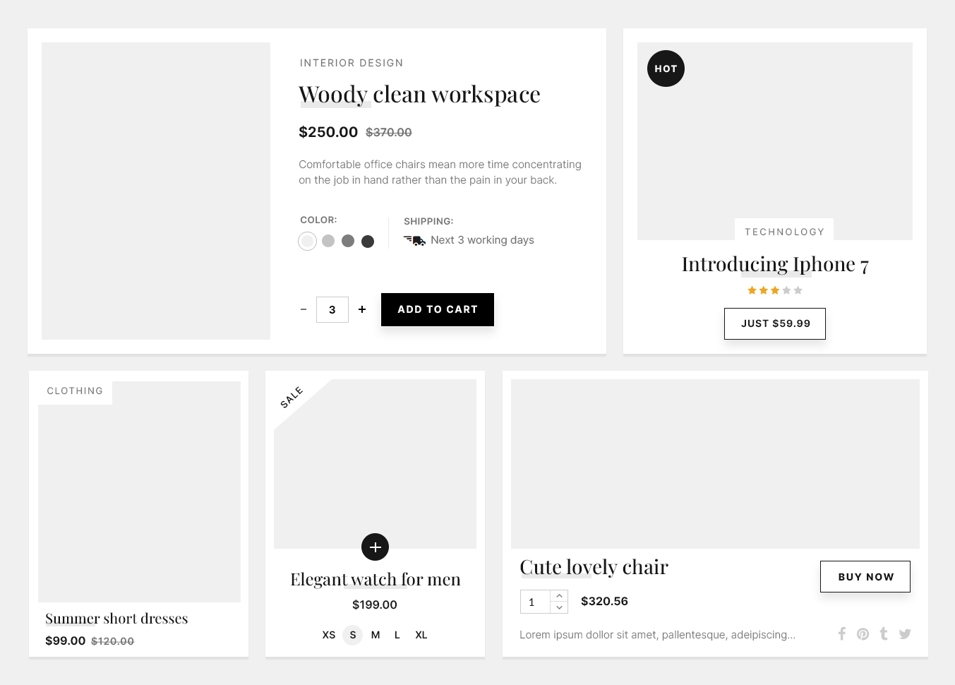 Minimalist Ecommerce UI Kit 1 - Graphic For Free
